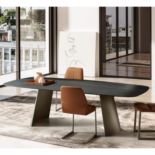 Eforma Dorian ceramic top Dining table - Belvisi Furniture